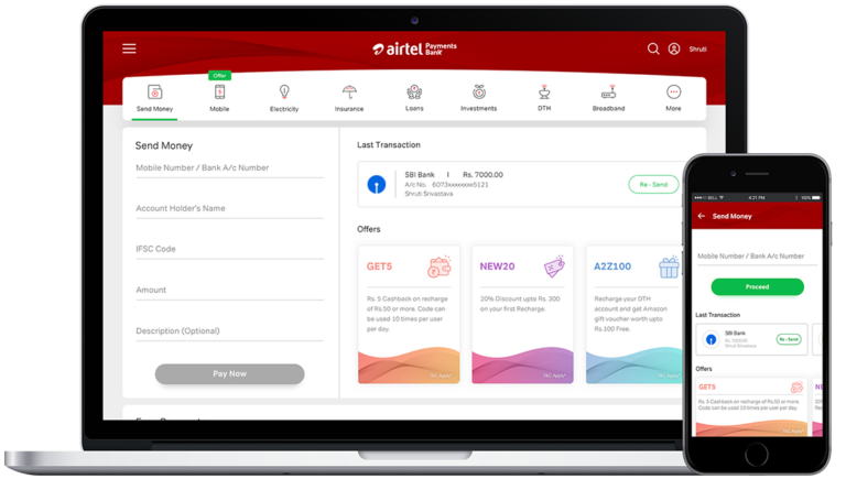 UI UX Design for Airtel Payments Bank